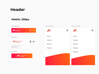 Header. Mobile. by Adel A on Dribbble