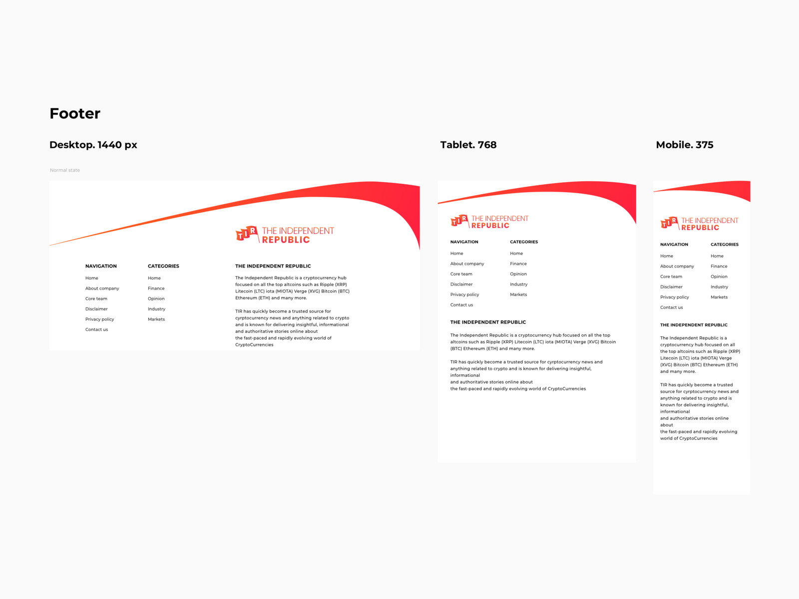 Footer by Adel A on Dribbble