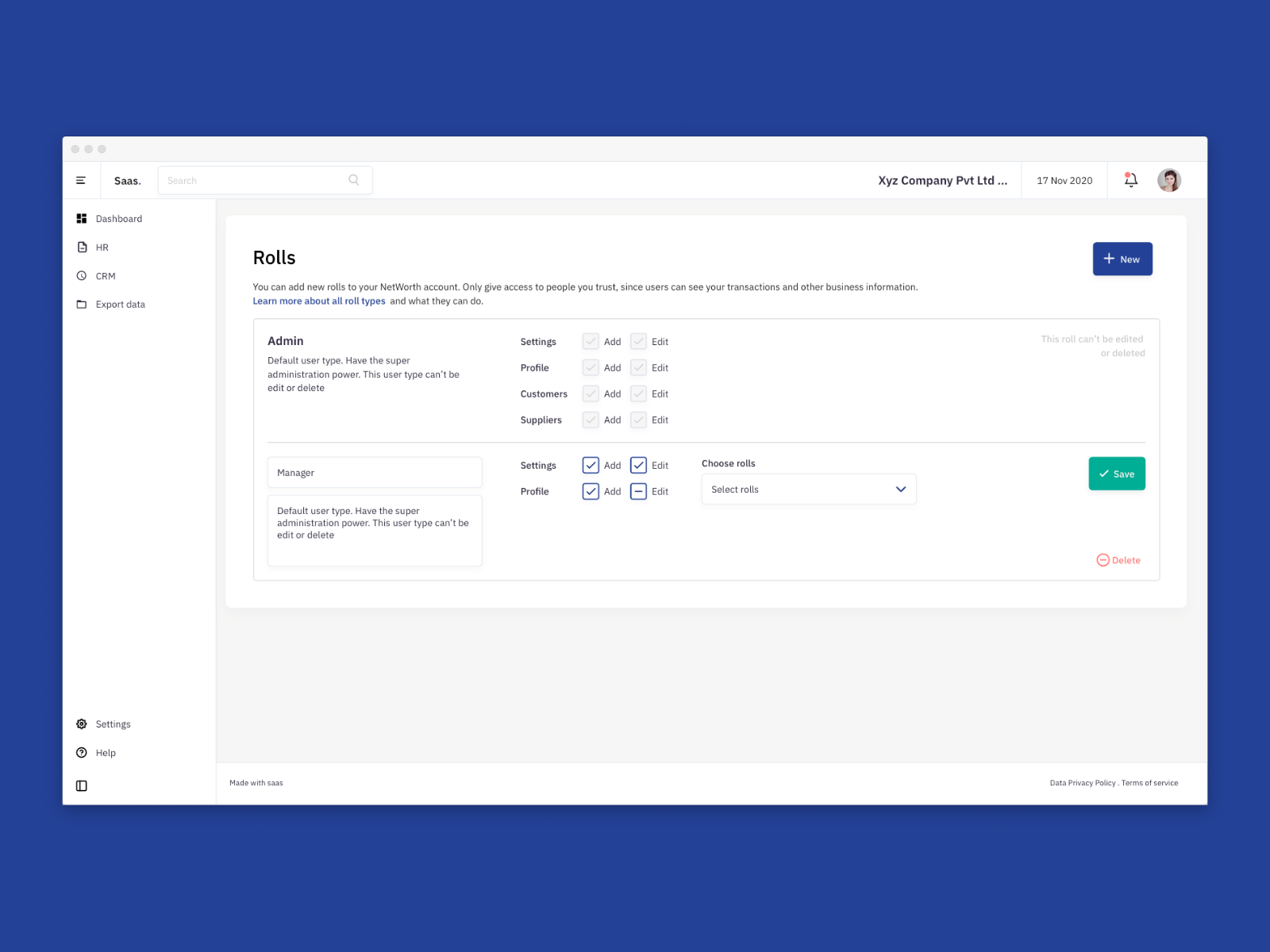 User Rolls and Permission UI Web dashboard by hakhil nizeem on Dribbble