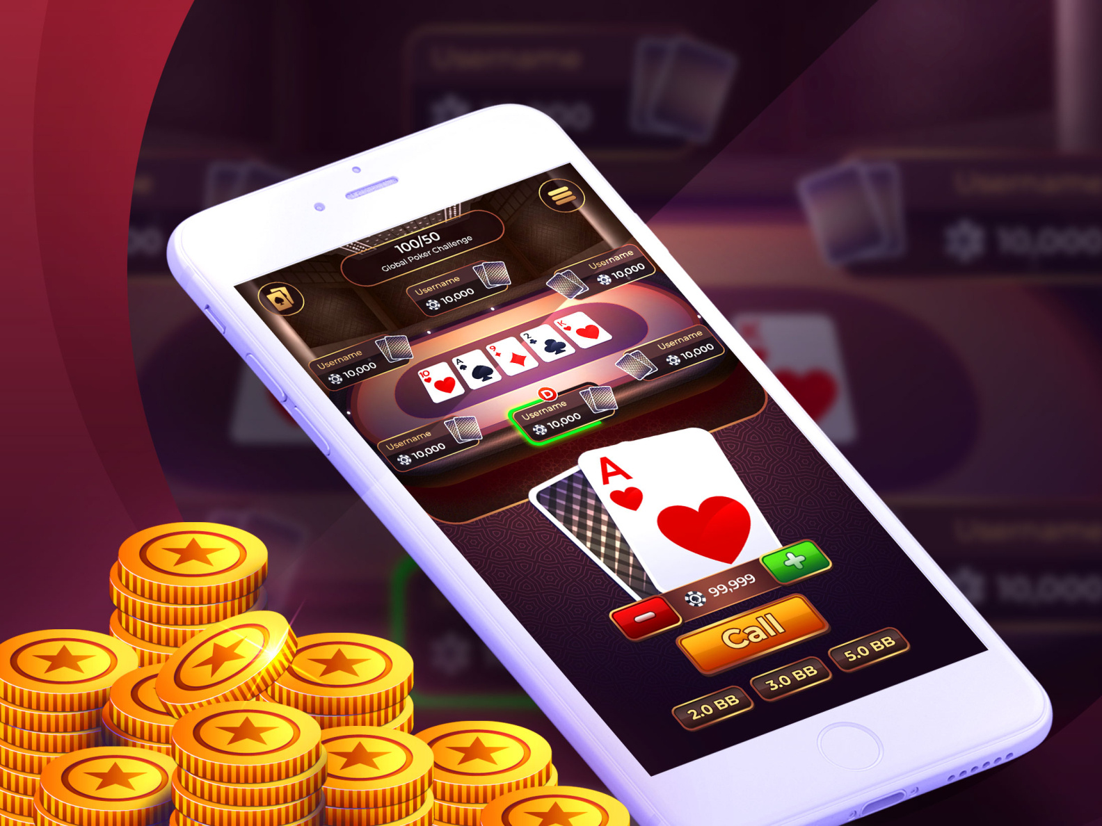 Playing Screen - Poker Game by GaurangDK on Dribbble