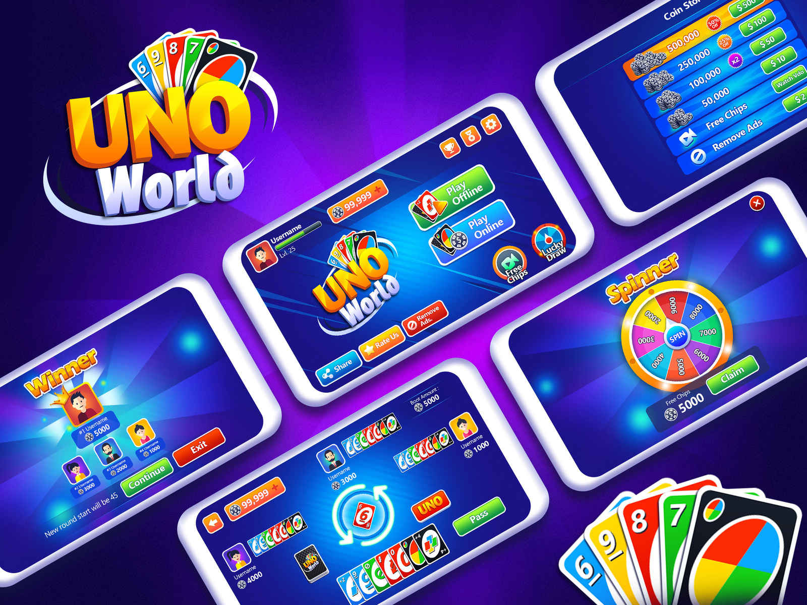 UNO World - Game UI by GaurangDK on Dribbble