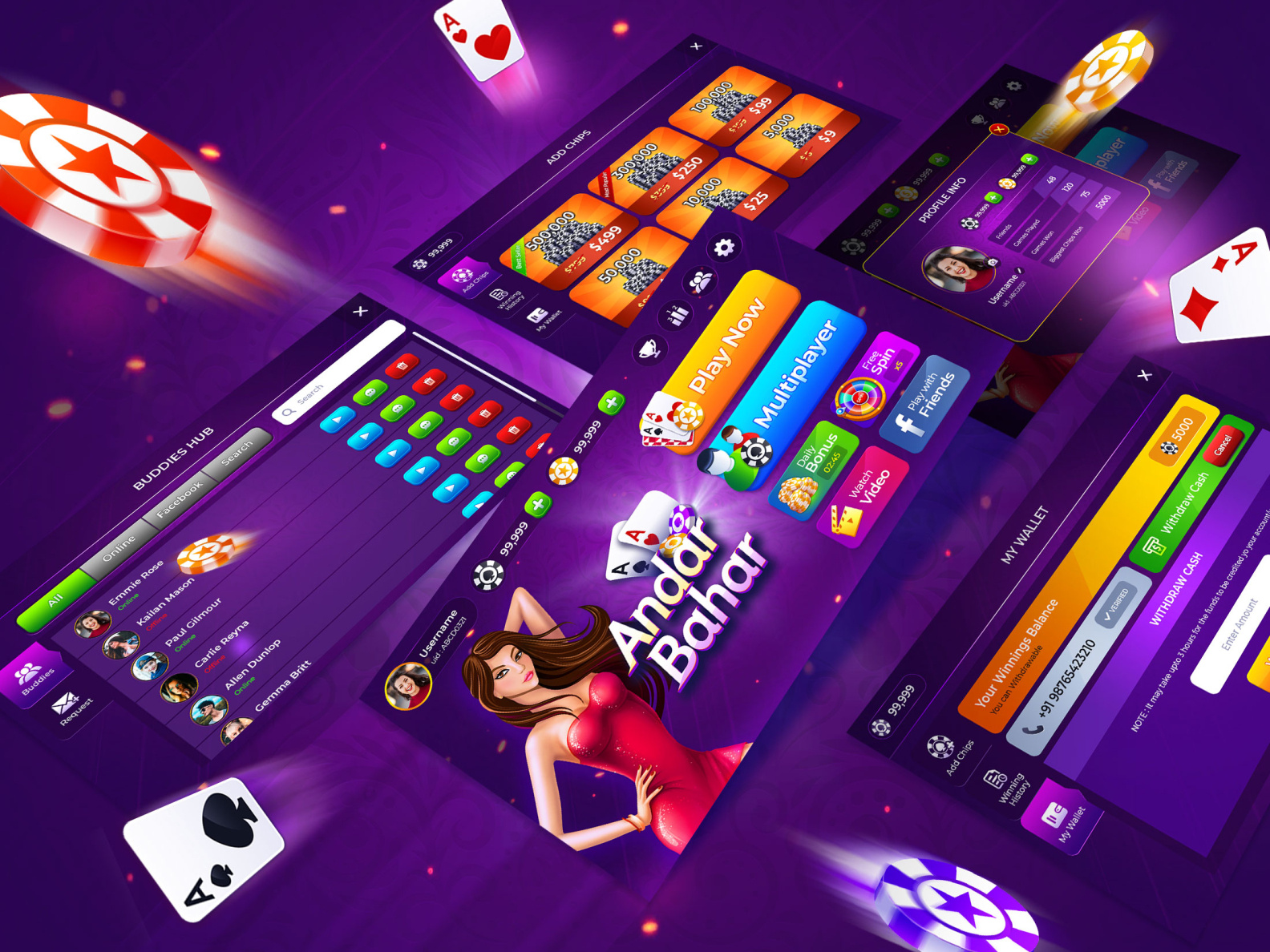 Andar Bahar - Card Game UI by GaurangDK on Dribbble