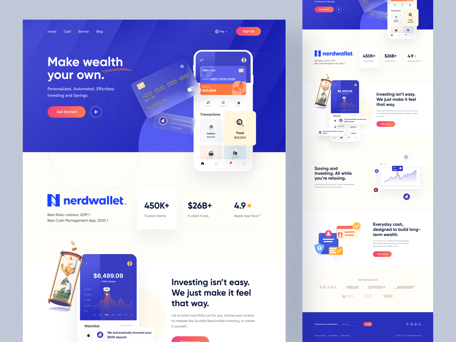 Wealthfront Landing Page by Jawadur Rahman Akib on Dribbble