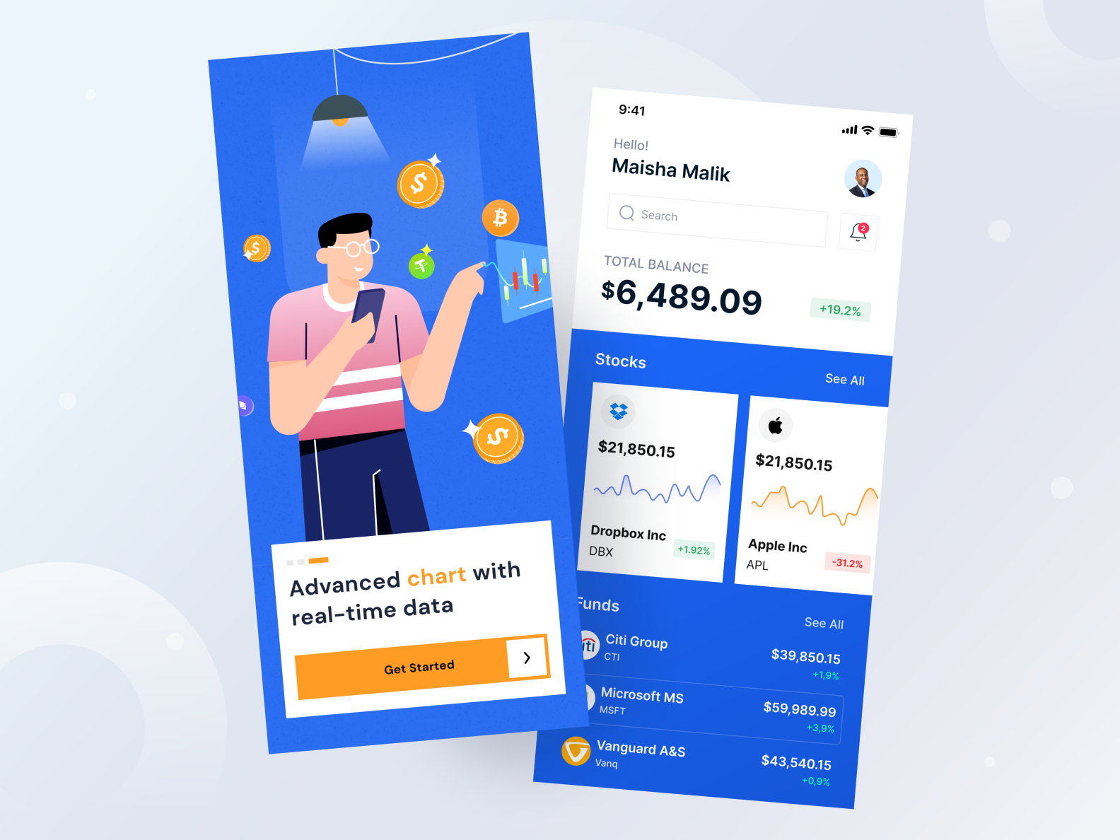 Financial App UI 🏦 by Jawadur Rahman Akib on Dribbble