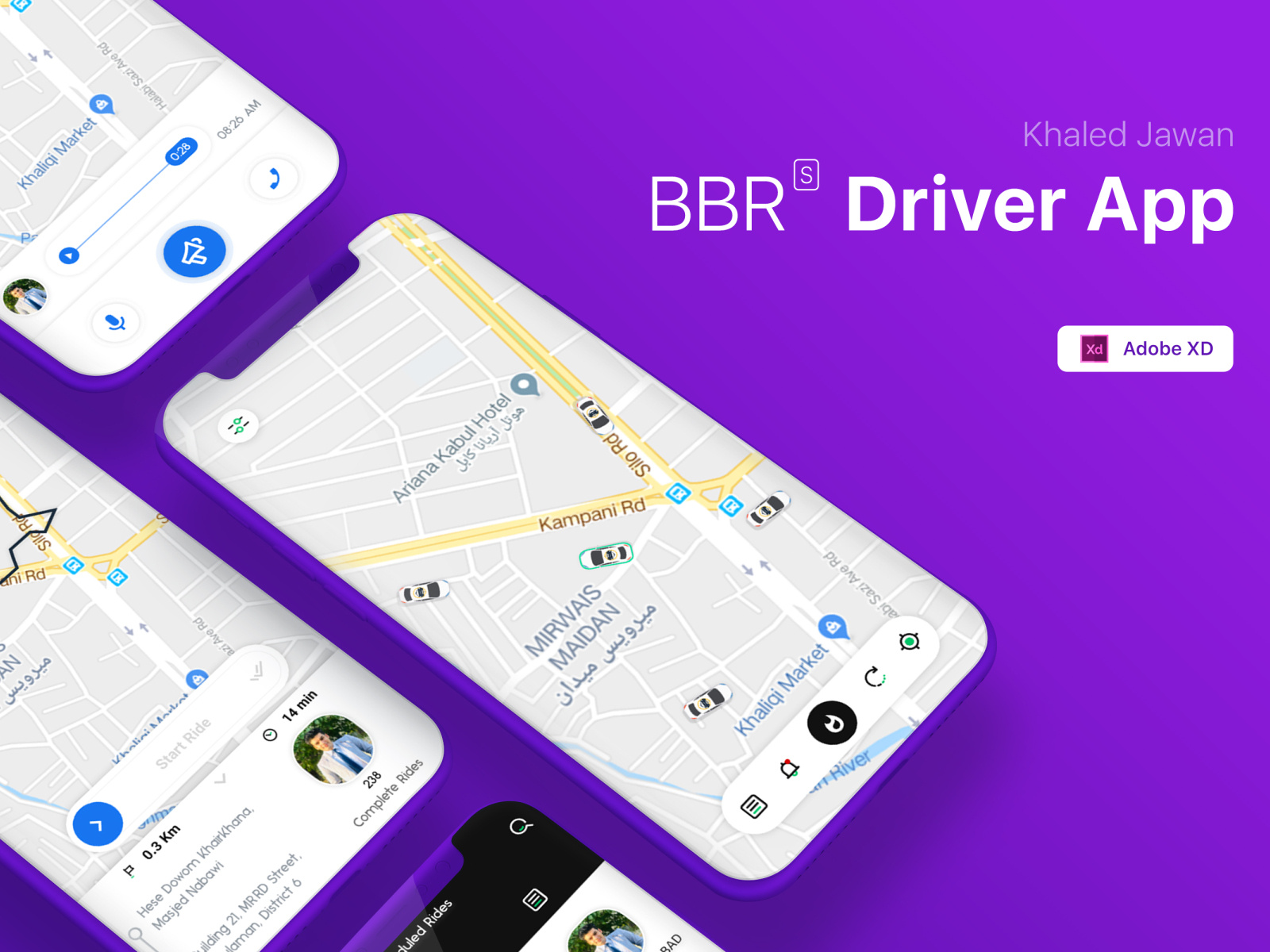 BBR Driver App UI/UX prototype by Khaled Mohebi on Dribbble