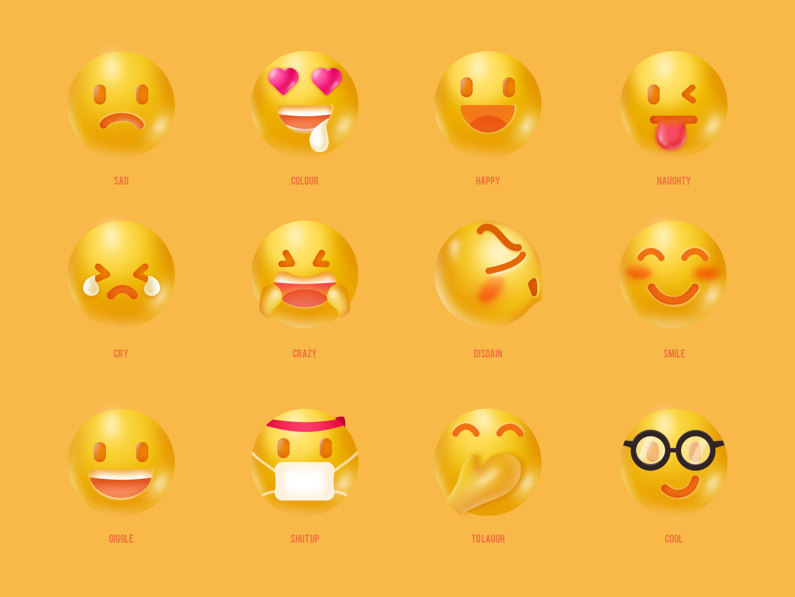 Pseudo 3D expression pack by 四月天 on Dribbble