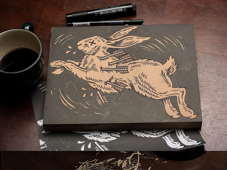 Dead Rabbits - Block Print by Derrick Castle on Dribbble
