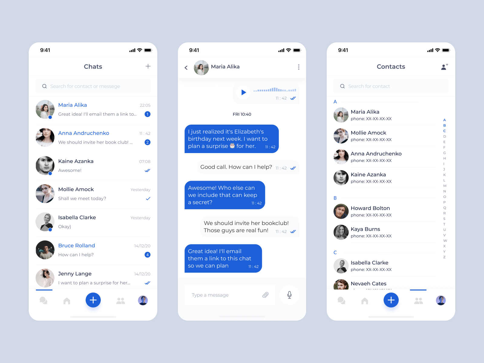 Message Mobile App Design by Tanya Odynets 🇺🇦 on Dribbble