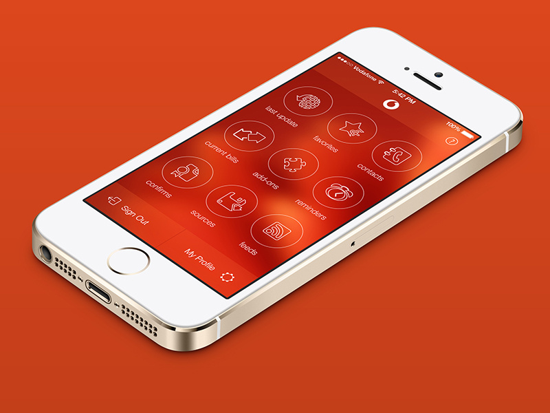 Vodafone Flat Menu by Murat Ak on Dribbble