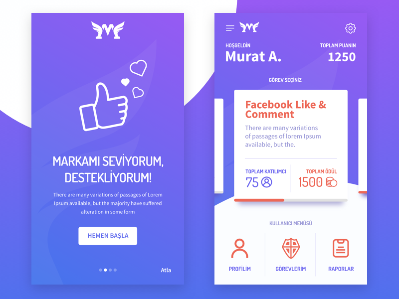 M App Concept by Murat Ak on Dribbble
