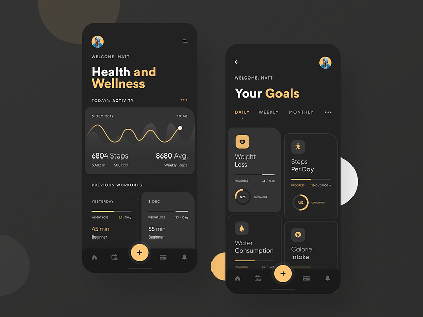Health App by Murat Ak on Dribbble