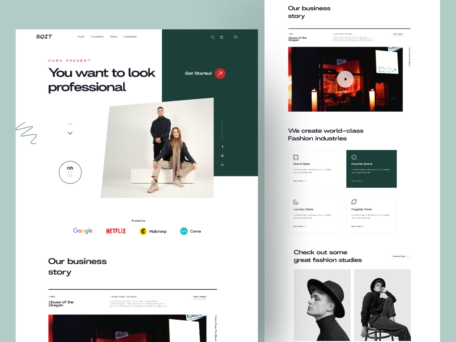 Fashion Website Design - SQIT by Sajib Rahman on Dribbble