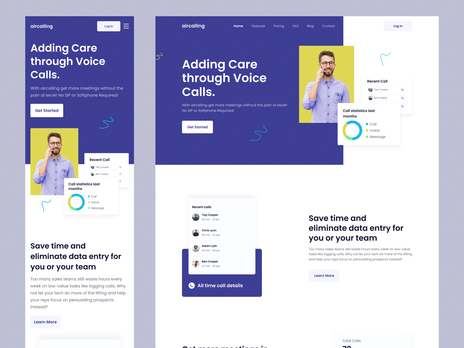 Aircalling Landing Page Design by Sajib Rahman for UIHUT - UI UX Design ...