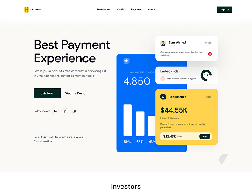 Online Payment Website Design - Bank by Sajib Rahman for UIHUT - UI UX ...
