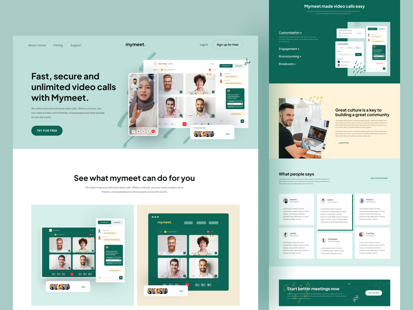 Video Conference Website Design - mymeet. by Sajib Rahman for UIHUT ...