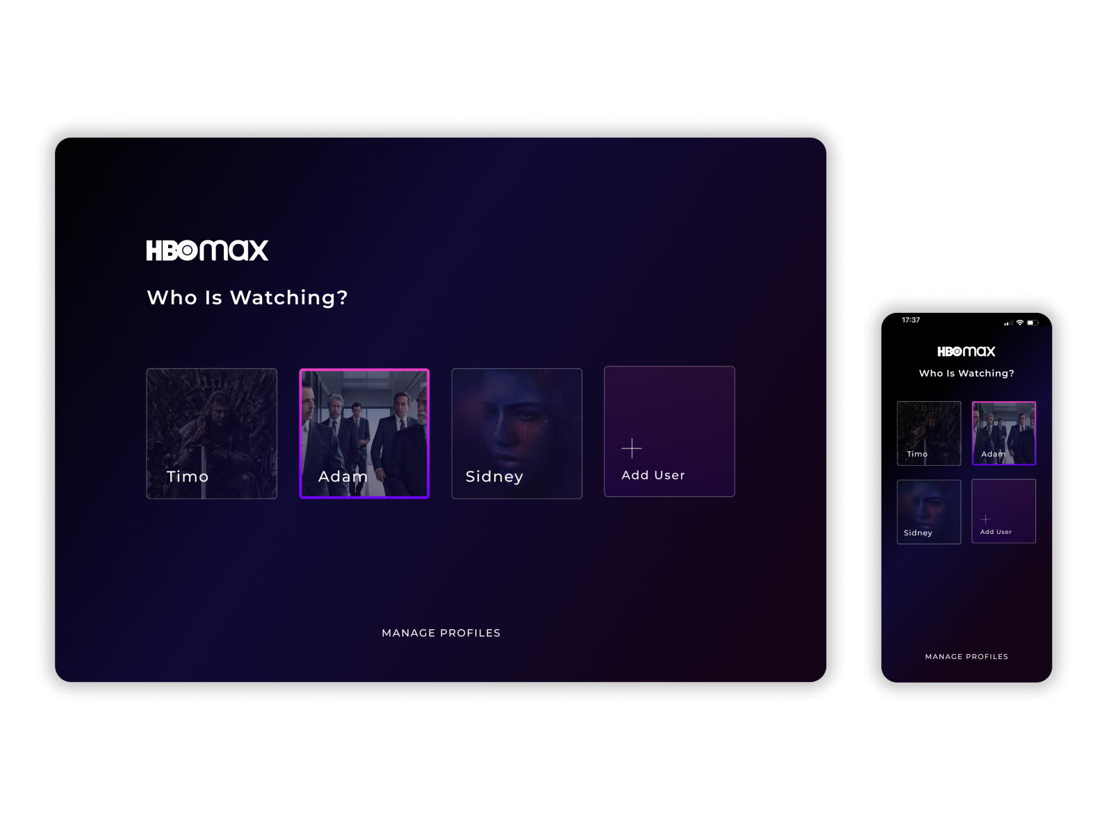 HBO Max | Profile Selection Redesign by Timo Wielink on Dribbble