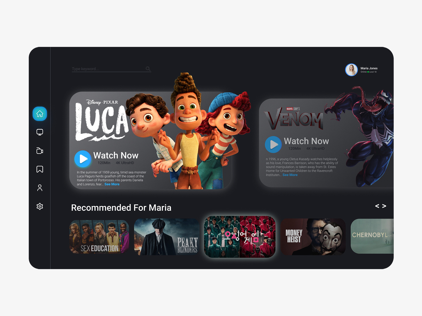 Watch Movies Landing Page - UI Concept by Aleks Kojdovski on Dribbble