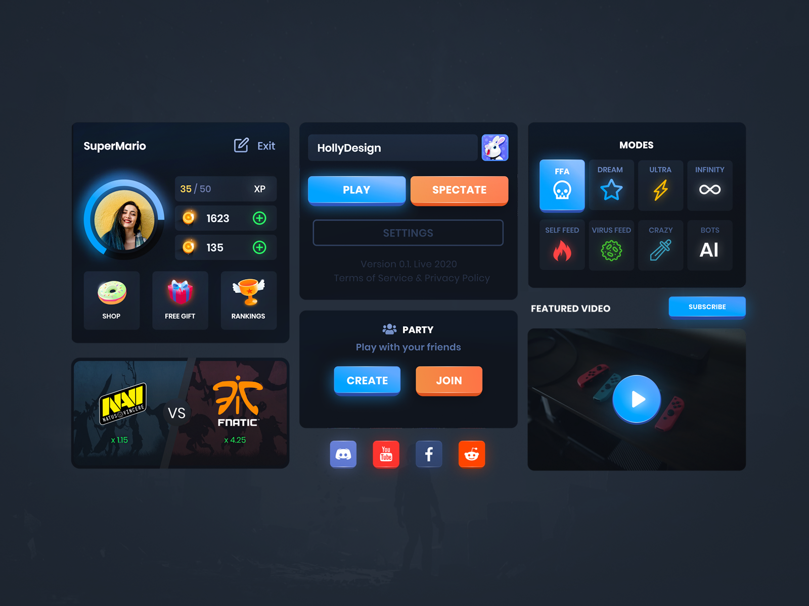 Game Menu Dashboard UI Design By Anton Olashyn On Dribbble