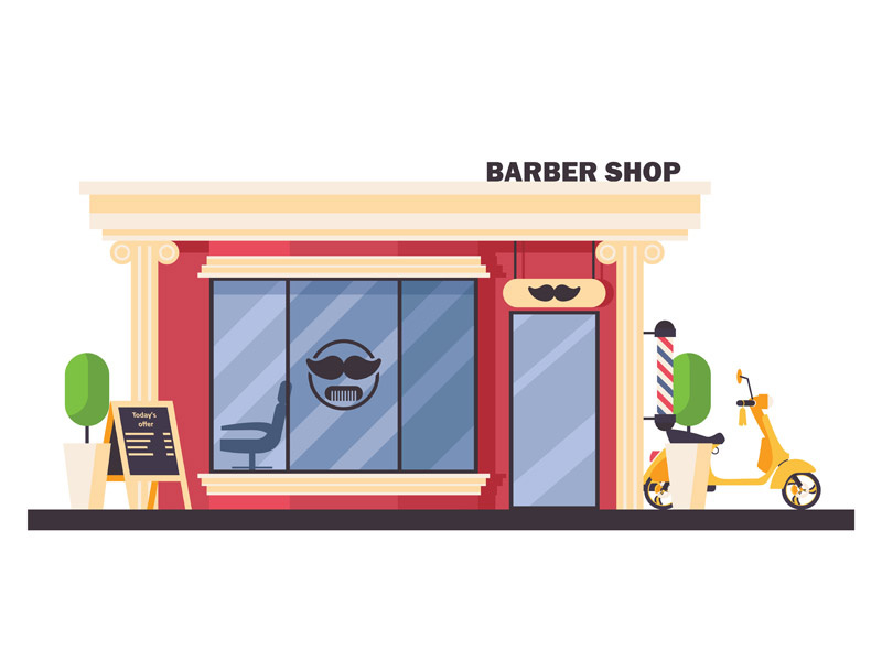 Barber Shop store front by yokunen on Dribbble