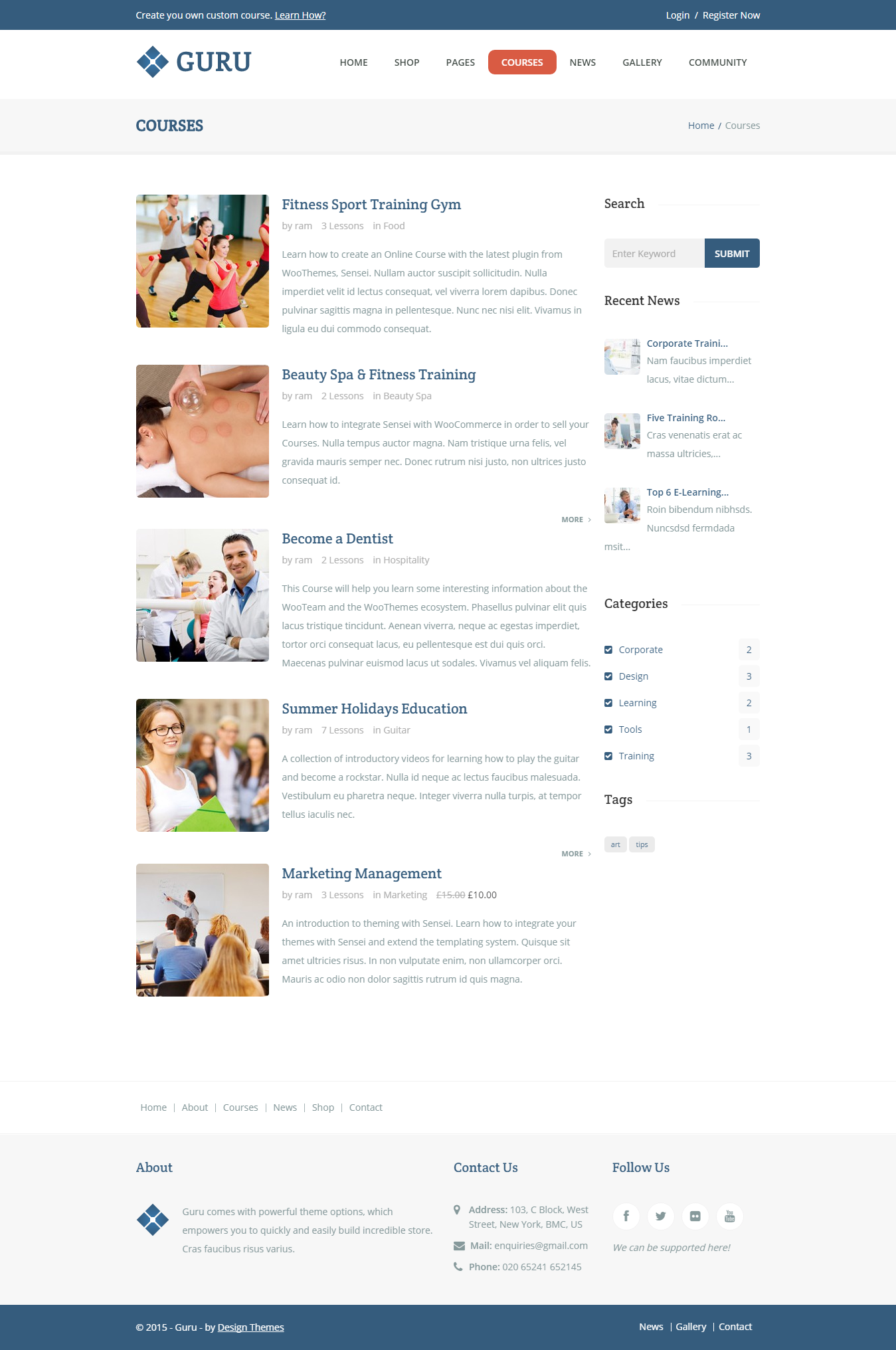 Guru Courses Page by WorldInspiration on Dribbble