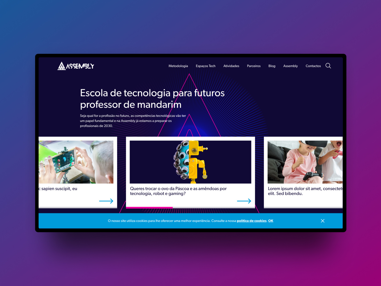 Assembly - Homepage for a school by Rita Cabecinhas on Dribbble