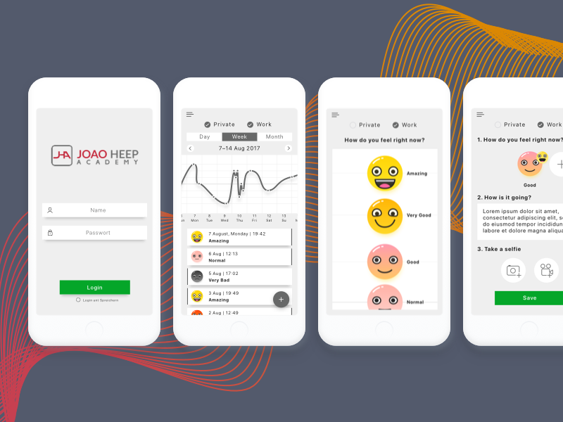 Emotion-Monitoring app's UI/UX by TeddyGraphics on Dribbble