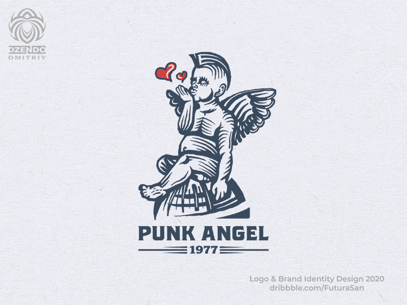 Little Punk Angel Logo by Dmitriy Dzendo on Dribbble