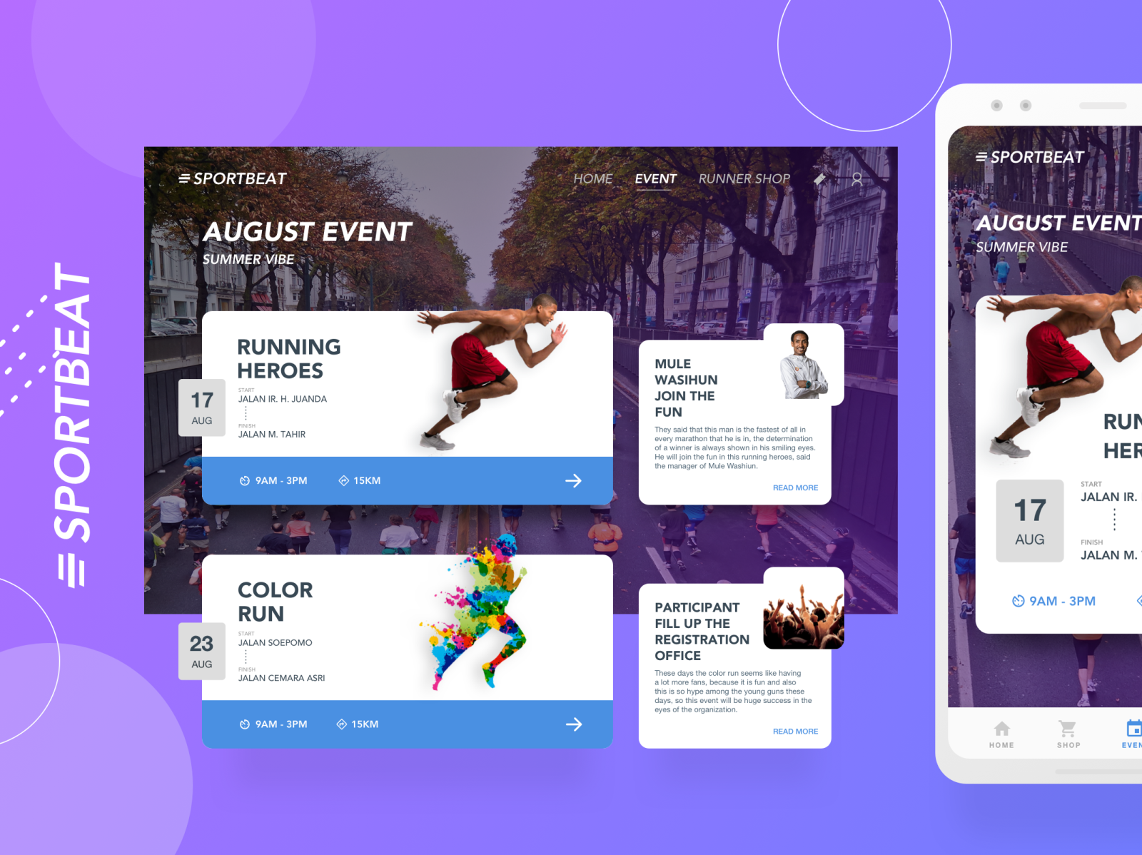 Design Challenge Week #1 - Sportbeat by Ahyar Af'al I. on Dribbble