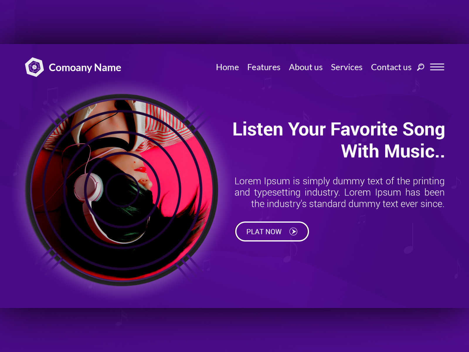 Music Web UI Landing Page Website Design Template by Abdur Rahman on ...
