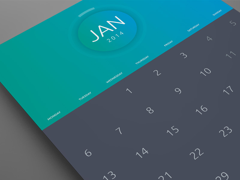 Flat Calendar by Bill Mawhinney on Dribbble