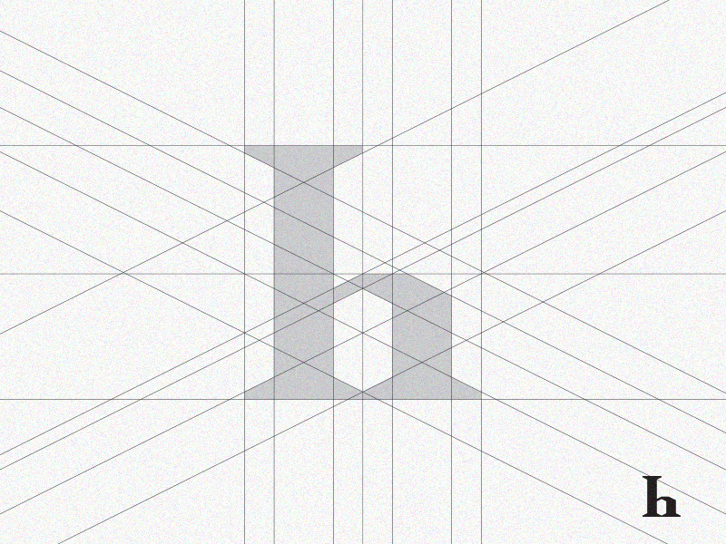 'h' monogram grid process by Dipta Design on Dribbble
