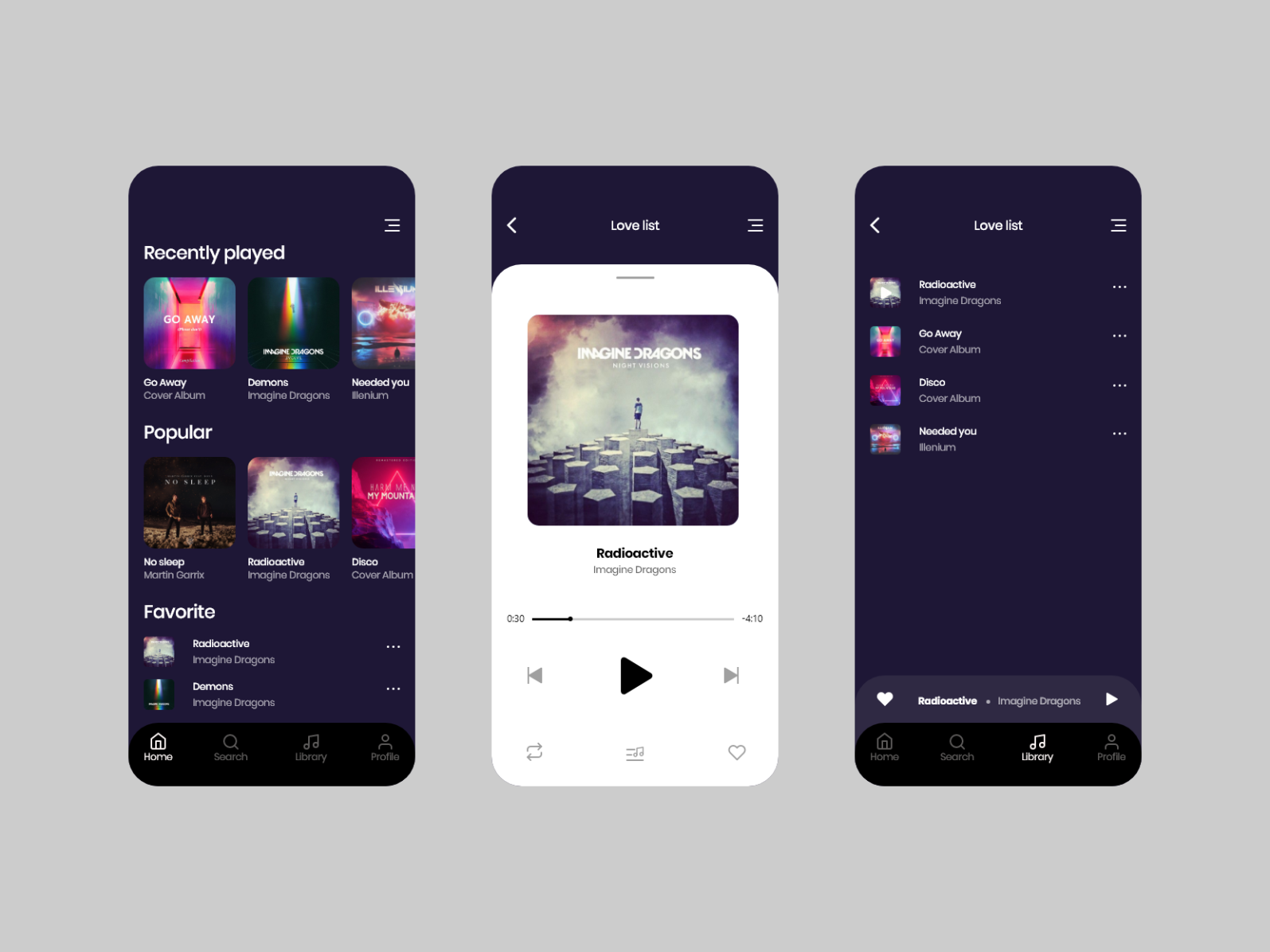 Music app by Thư Nguyễn on Dribbble
