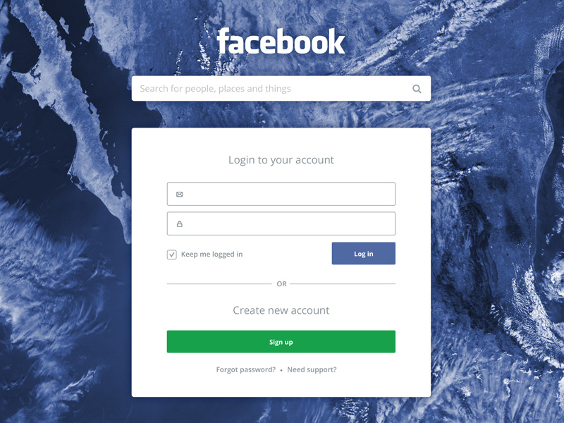 Facebook Redesign - Landing page by Pontus Wellgraf on Dribbble