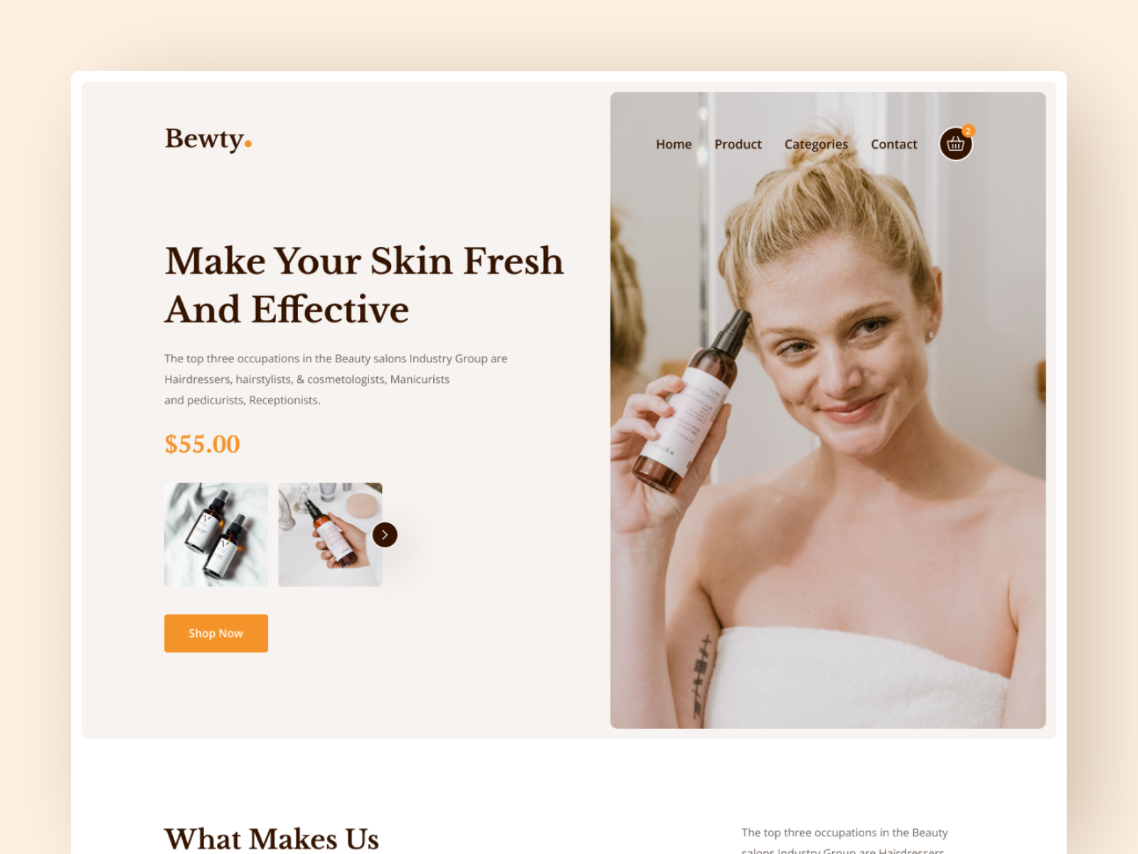 Bewty - Product Landing Page Header by RH | Web & Mobile App Design ...