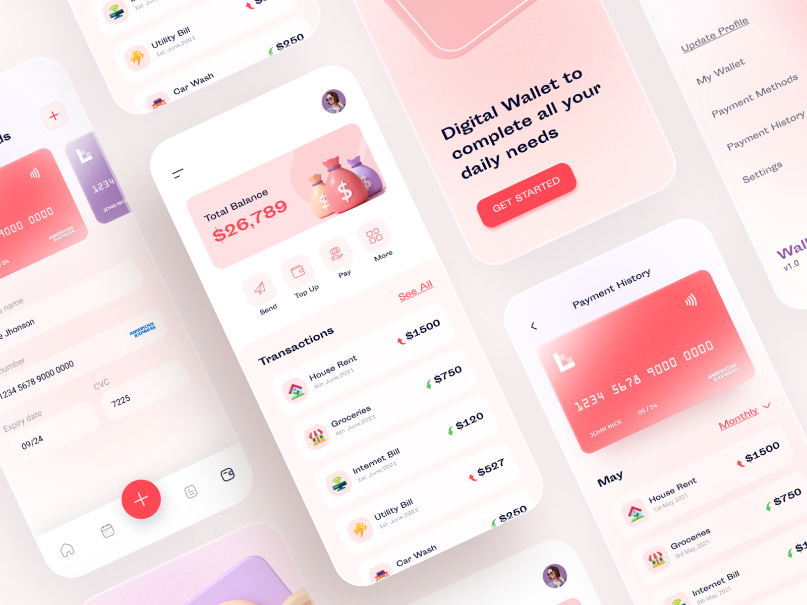 Wallety - Your Digital Wallet by RH | Web & Mobile App Design, Landing ...