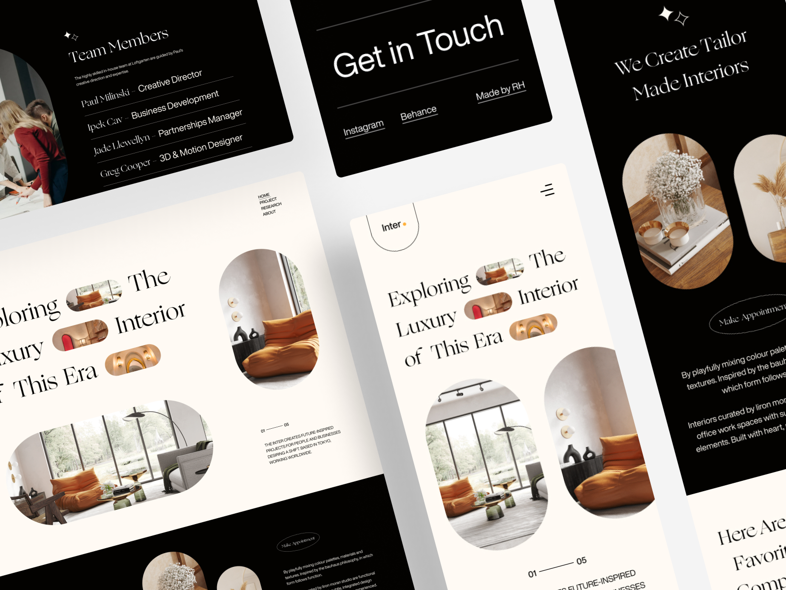 Inter - Interior Design Landing Responsive UI by RH | Web & Mobile App ...