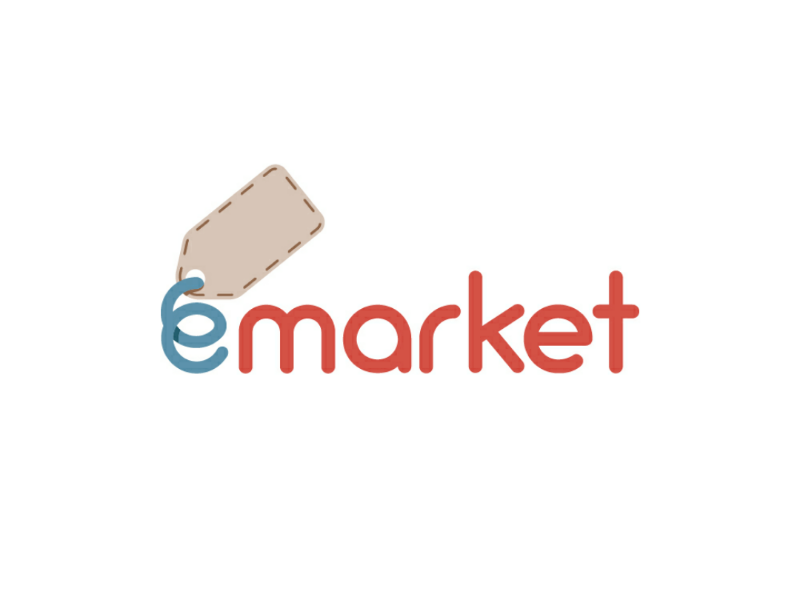 e-market logo - pricetag by Milos Tojagic on Dribbble