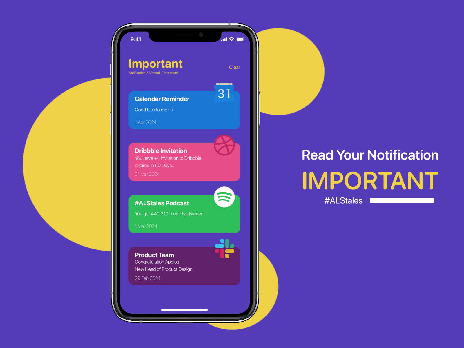 Read Your Nofication IMPORTANT! by Apolos Avrialdo on Dribbble