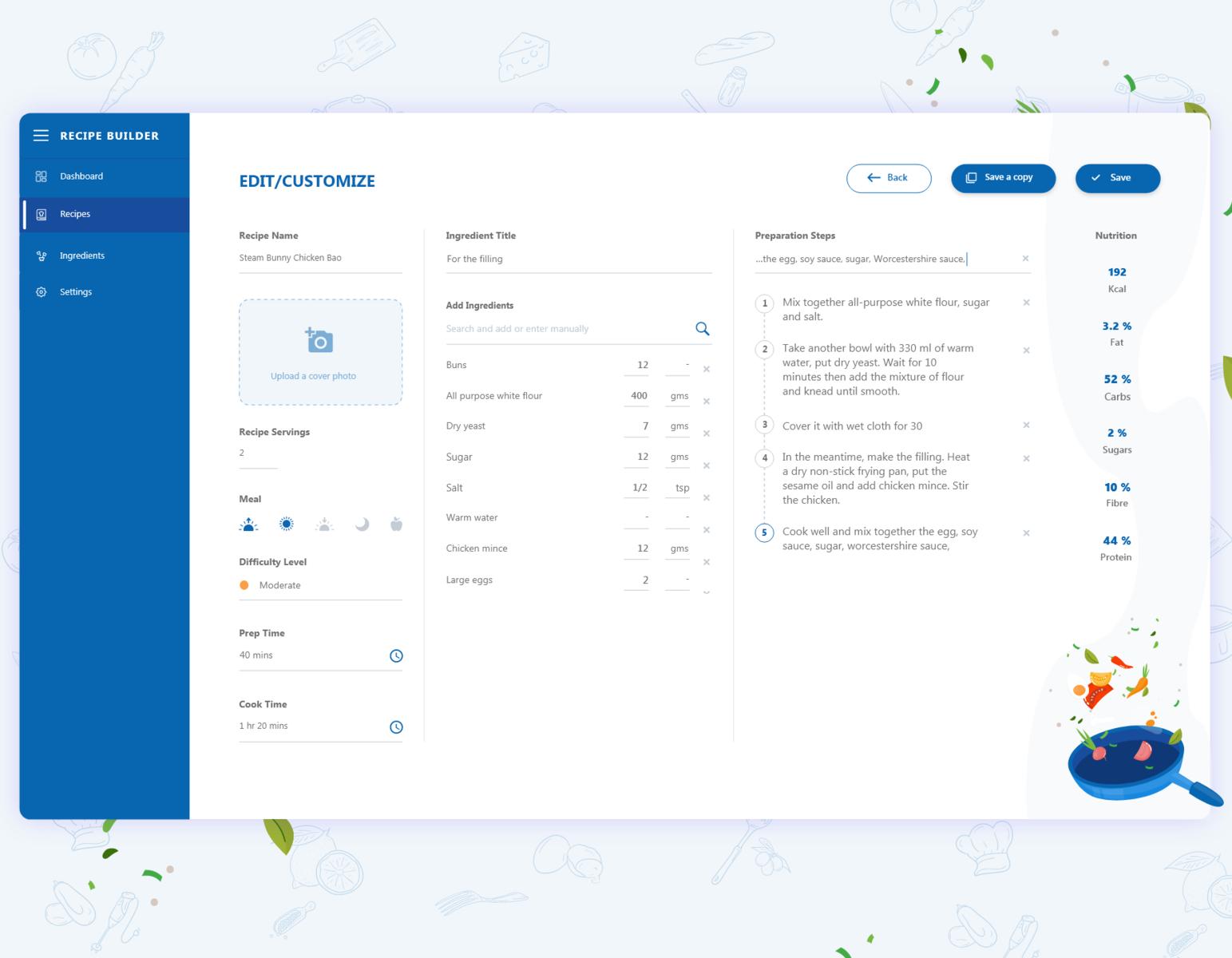 Recipe Builder by Suramya K V on Dribbble