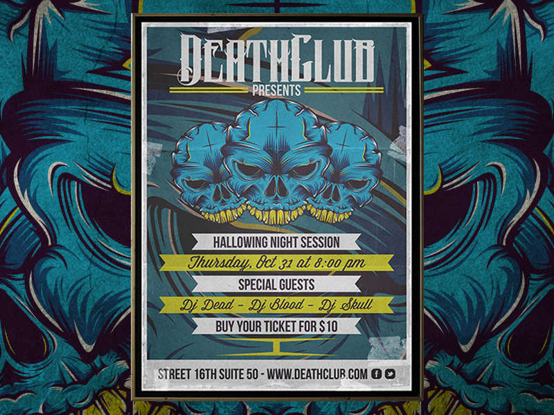 Death Skull Flyer by Alberto Bernabe on Dribbble