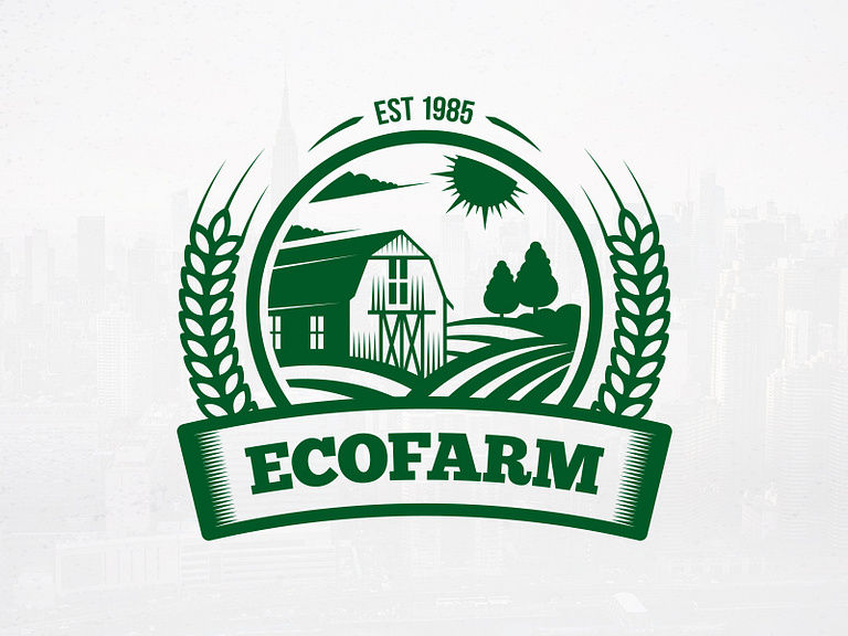 Eco Farm Crest Logo by Alberto Bernabe on Dribbble