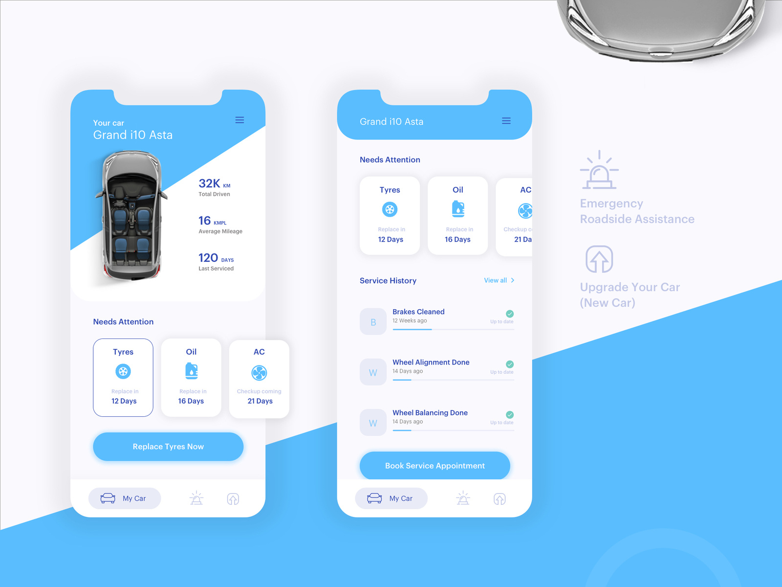 Mobile App - Car care by Apoorv Gupta on Dribbble