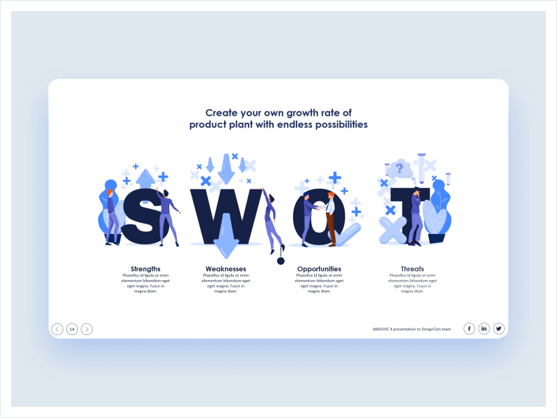 SWOT Analysis with flat graphics by DesignBall on Dribbble