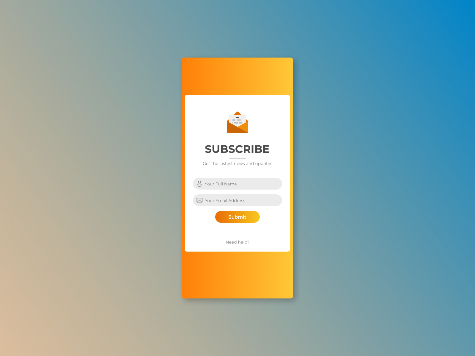 Subscribe Form By Gafenco Valeriu On Dribbble