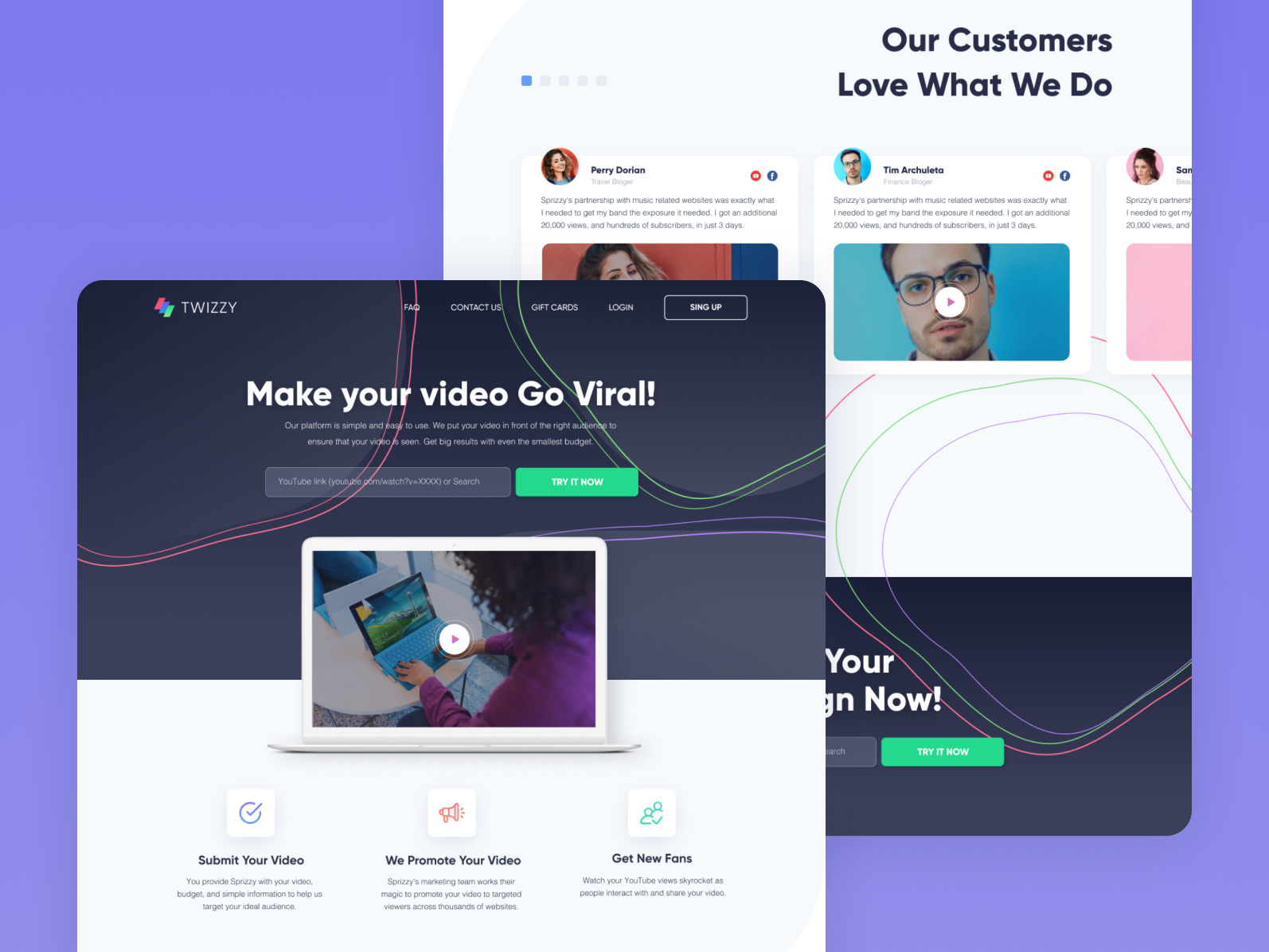 Landing page design by Vita Badzhane on Dribbble