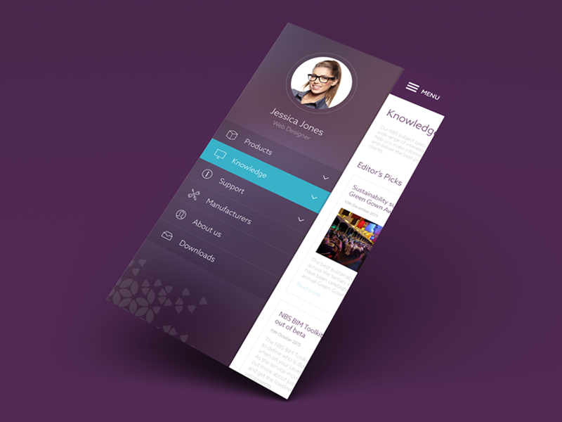 Mobile menu concept by Chris Dunn on Dribbble