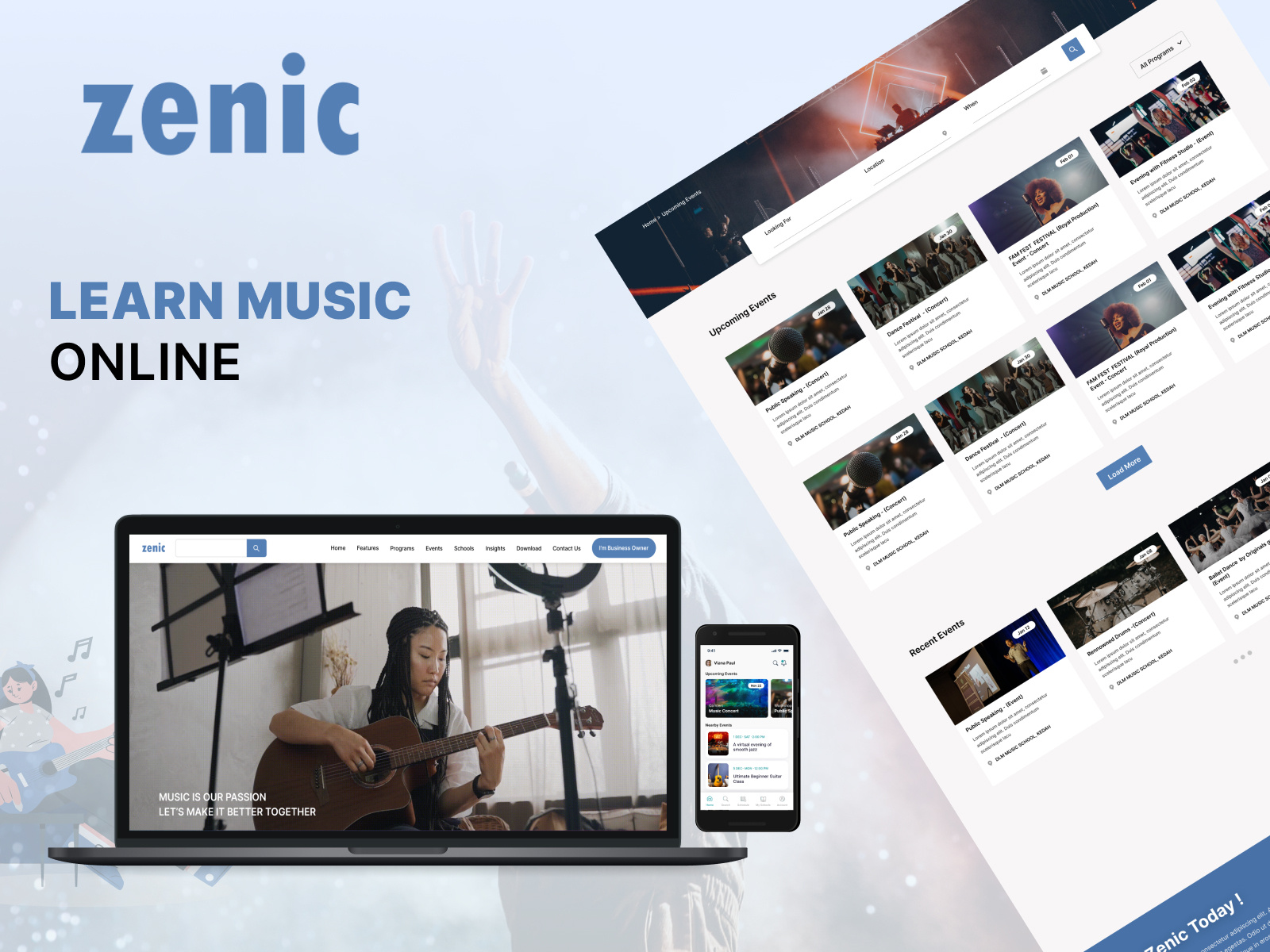 Zenic (Learn Music Online) by Oodles Studio on Dribbble