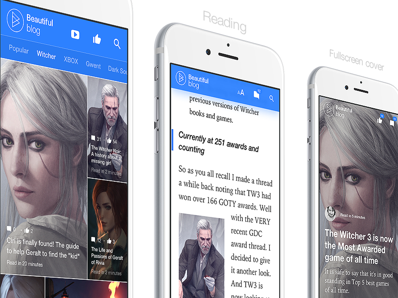 Beautiful Blog by Vitor Heinzen on Dribbble