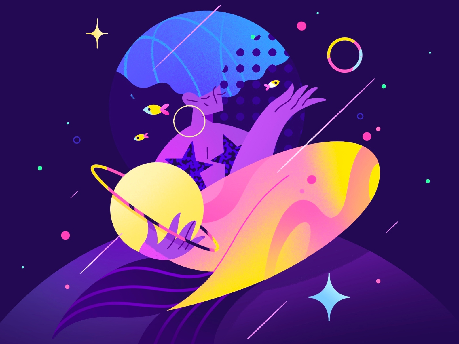 Galactic Mermaid by Kristina Pedos @13chrisart on Dribbble
