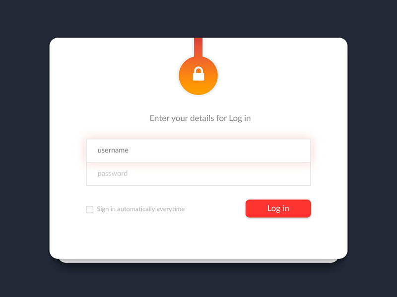 Log in Form by Monica on Dribbble